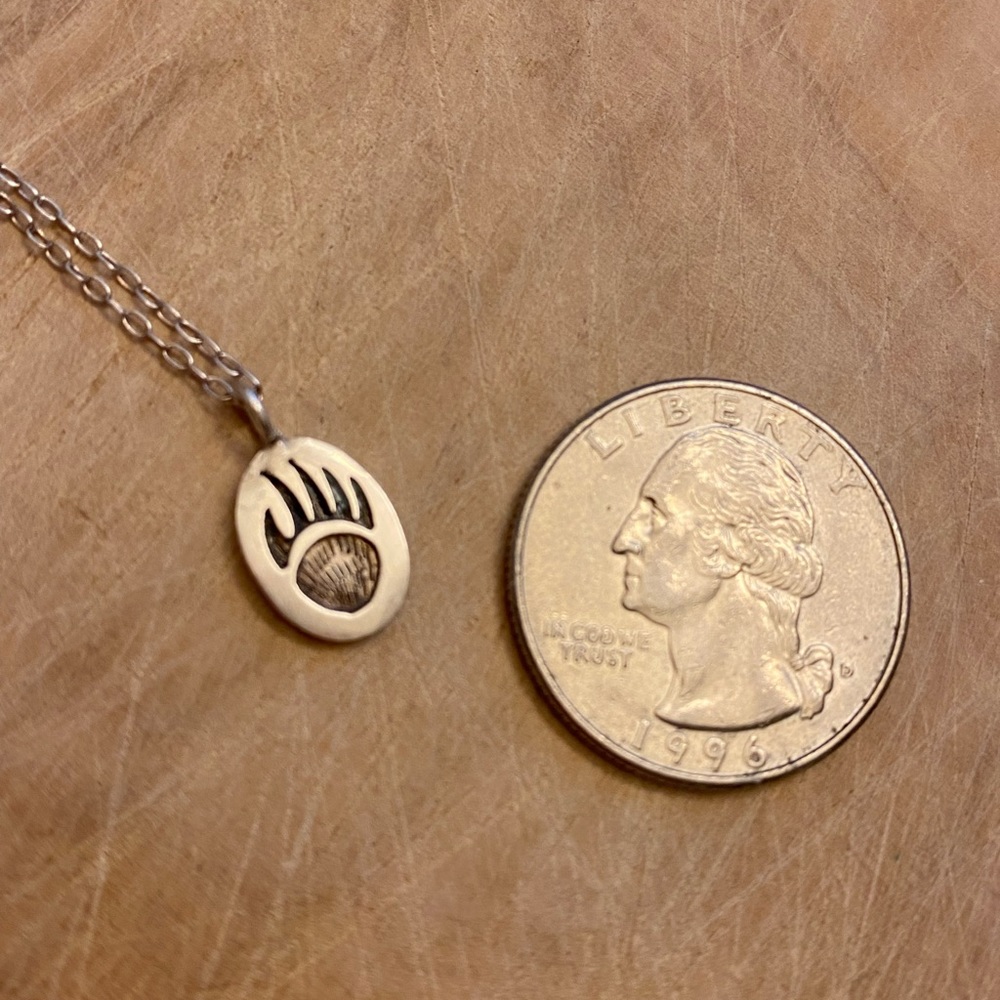 Native American Bear Claw 925 Sterling Necklace - Gem